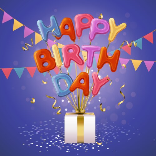 Happy birthday website page design Royalty Free Vector Image