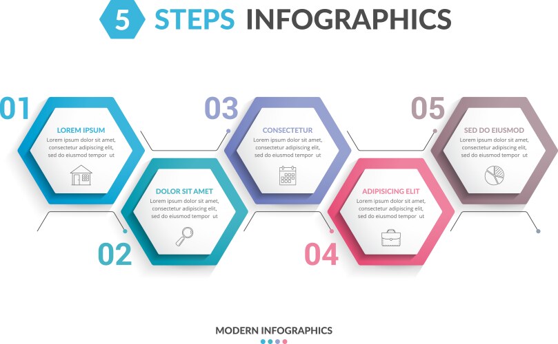 5 steps infographics Royalty Free Vector Image