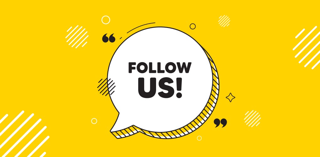 Follow us tag special offer sign chat speech Vector Image