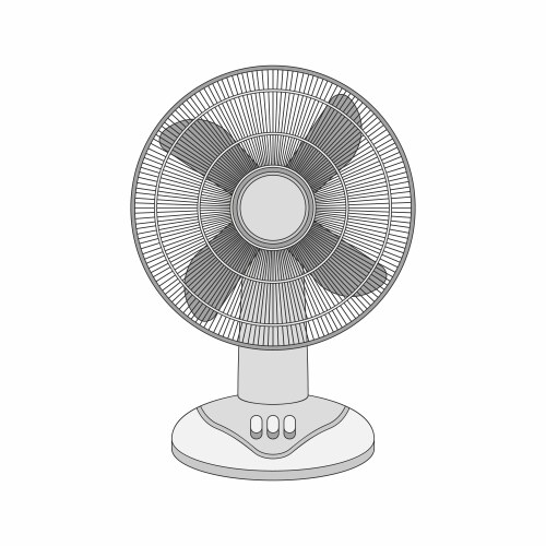 Table fan filled stroke Royalty Free Vector Image