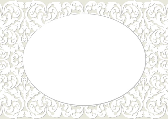 Oval doily frame with lacy border country style Vector Image