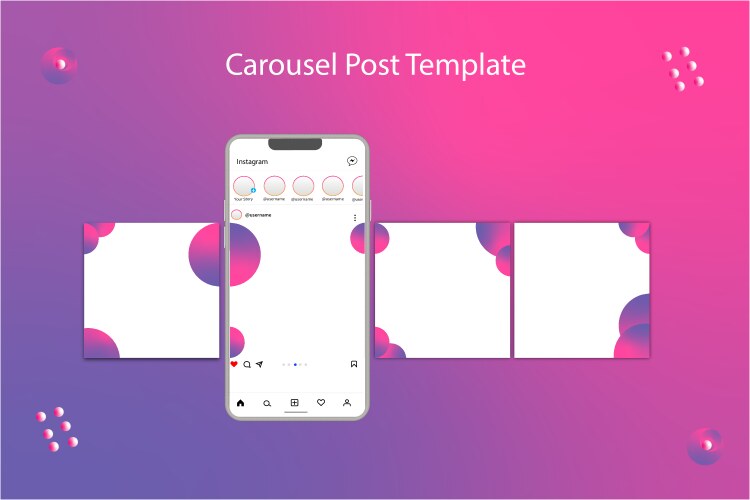 Social media carousel post Royalty Free Vector Image