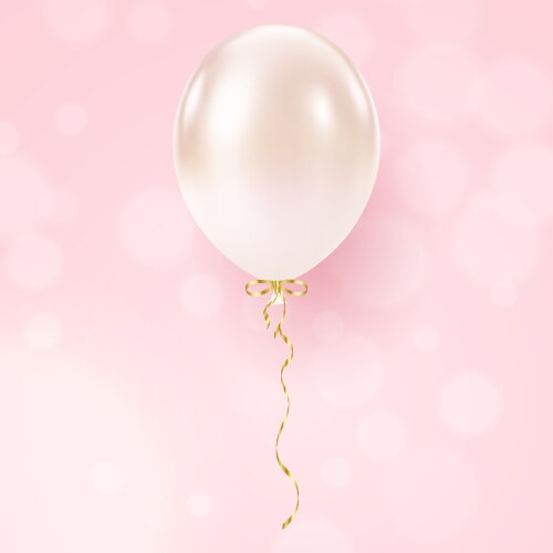 3d realistic transparent white balloon luxury Vector Image