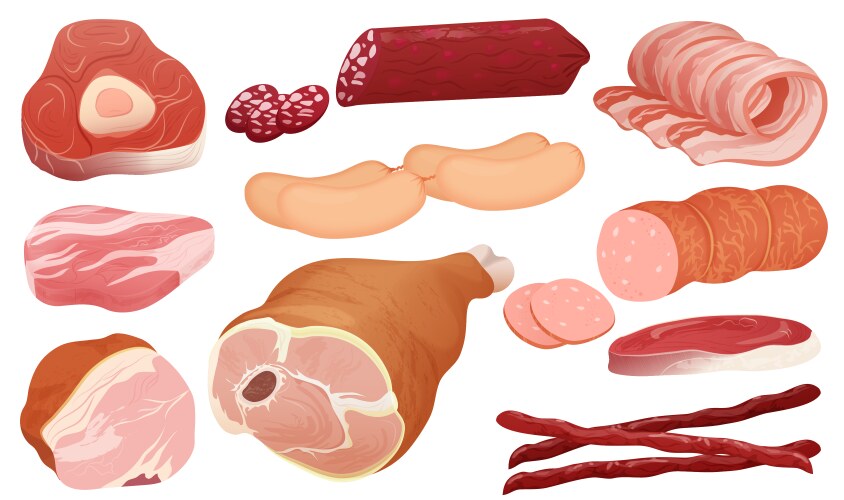 Meat icons Royalty Free Vector Image - VectorStock
