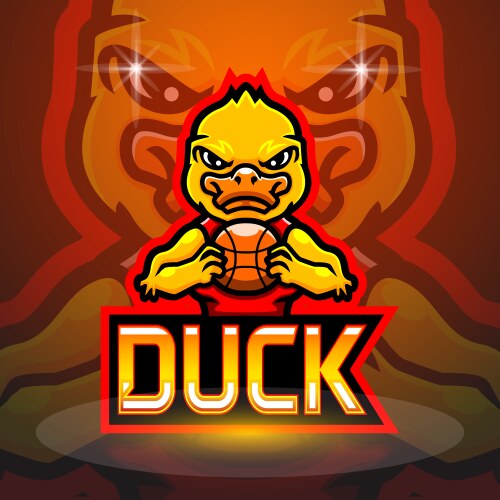 Boxing duck mascot esport logo design Royalty Free Vector