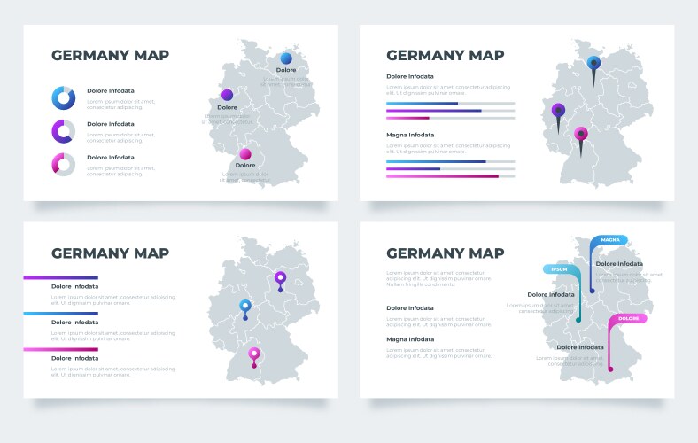 Gradient germany map infographic Royalty Free Vector Image