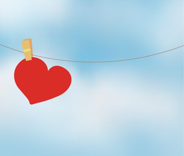 Heart character pulling string on side Royalty Free Vector