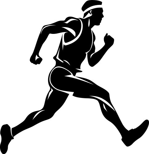 Marathon milestone sprinter logo emblem velocity Vector Image