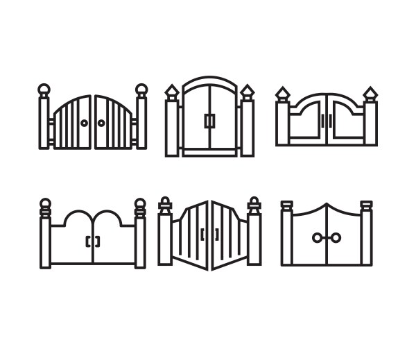 Gate and fence icons Royalty Free Vector Image