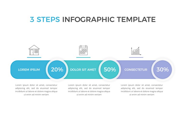 Infographic template 3 banners with text Vector Image