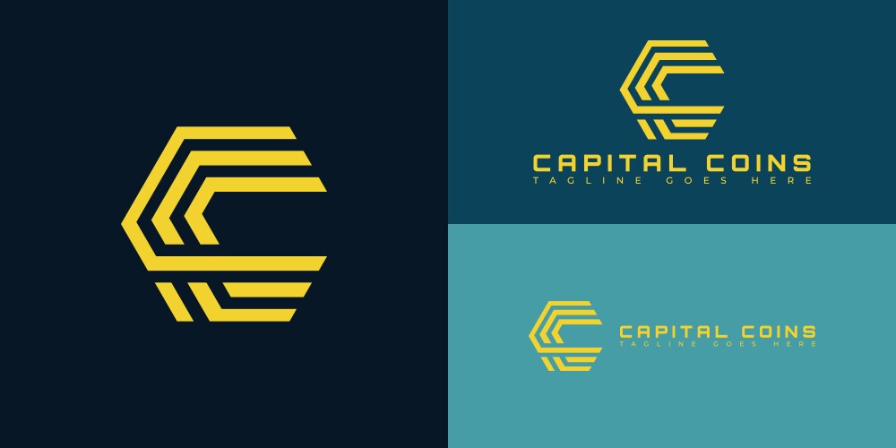 Abstract initial hexagon letter c or cc logo Vector Image