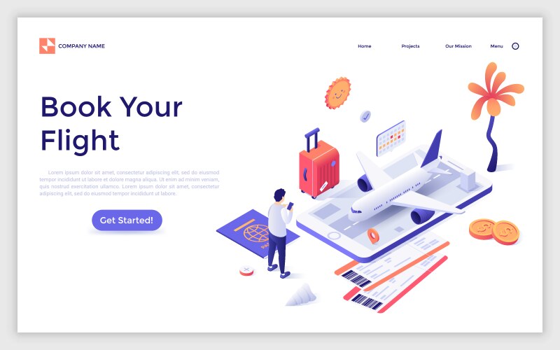 Airline Booking Mobile App Template Vector Images (over 460)