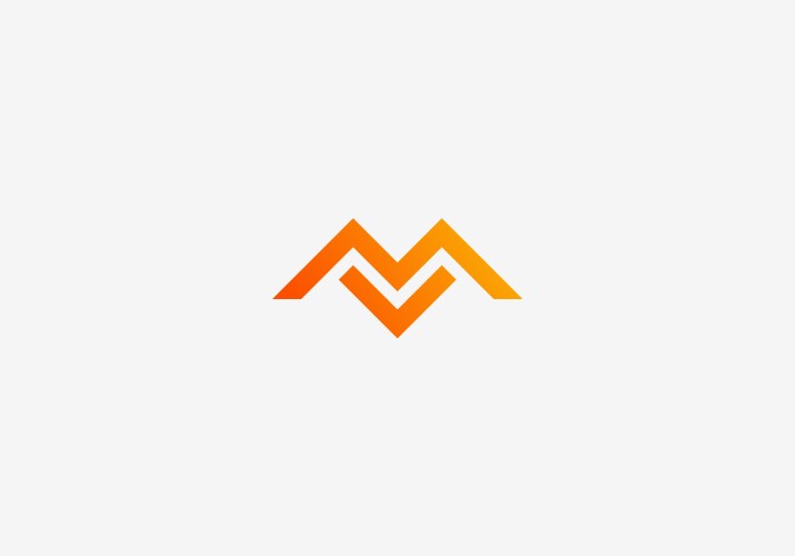 Logo summit and letter m modern minimalist Vector Image