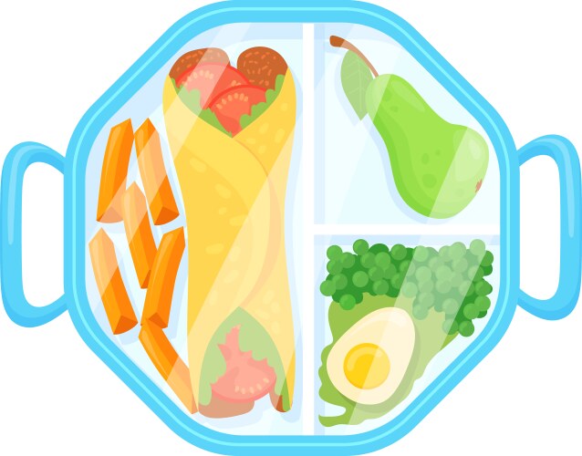 Lunchbox cartoon icon plastic transparent Vector Image