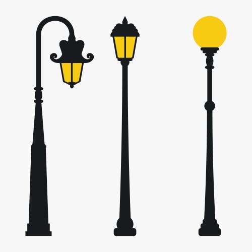 Lamp Post Silhouette Clipart Lamp Post Silhouette Stock Vector Images