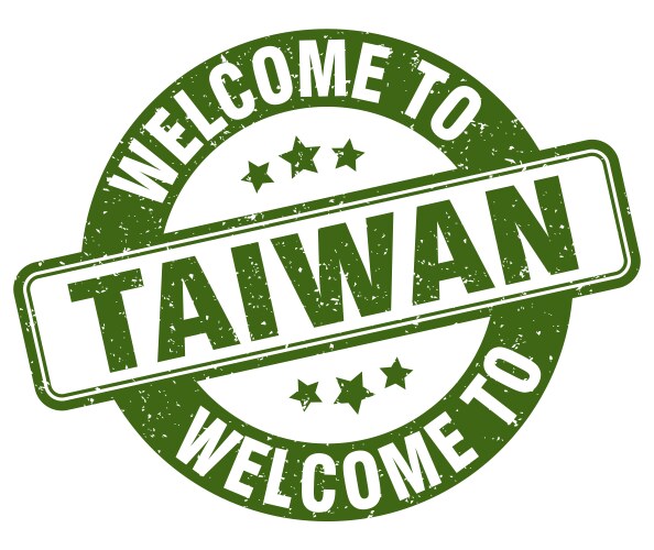 Welcome to taiwan stamp round sign Royalty Free Vector Image