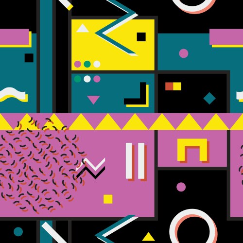 Memphis seamless pattern geometric elements Vector Image