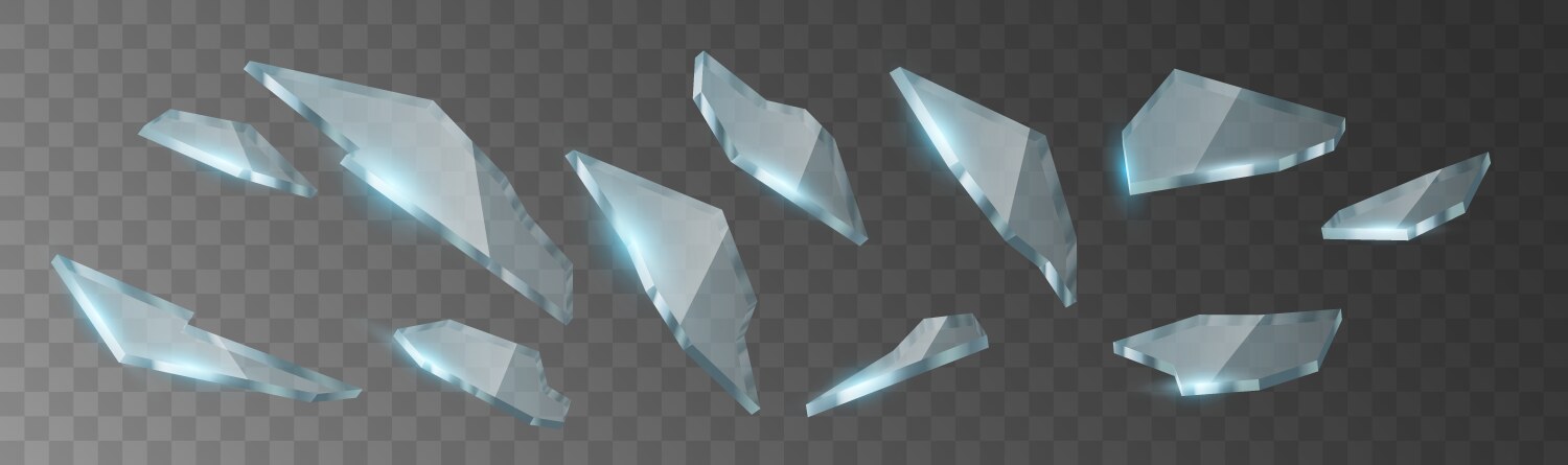 Broken glass cracked window texture realistic Vector Image