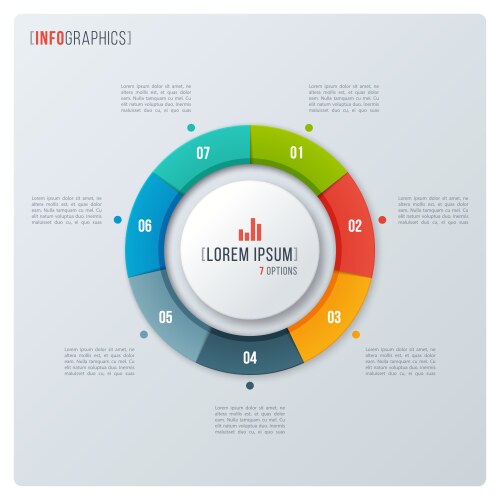 Flat style pie chart circle infographic template Vector Image Flat style pie chart circle infographic template Vector Image
