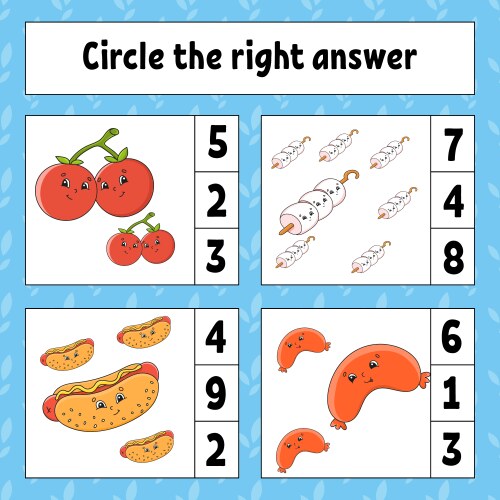 Circle the right answer education developing Vector Image