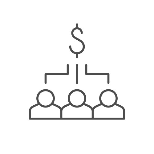 Resources allocation icon on white Royalty Free Vector Image