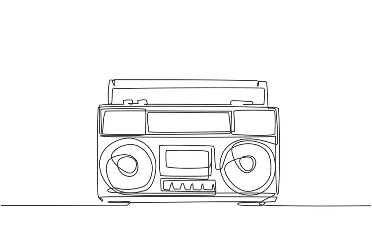 Single continuous line drawing sound speaker Vector Image