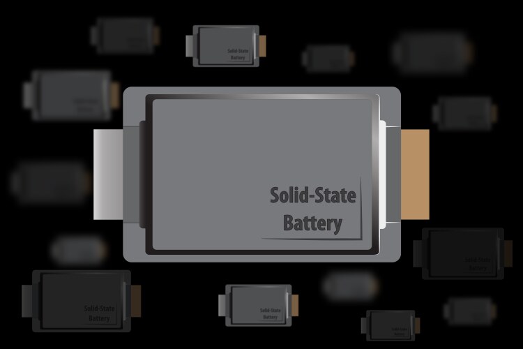 Solid-state battery cell Royalty Free Vector Image
