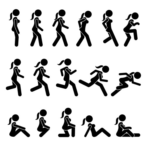 Stick Figures in Motion Vector Images (over 680)