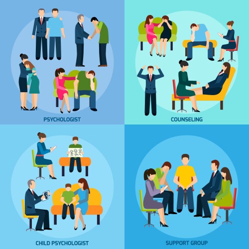 Psychologist counseling facts infographics chart Vector Image