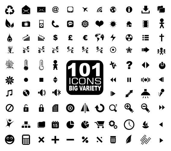 25 icons Royalty Free Vector Image - VectorStock