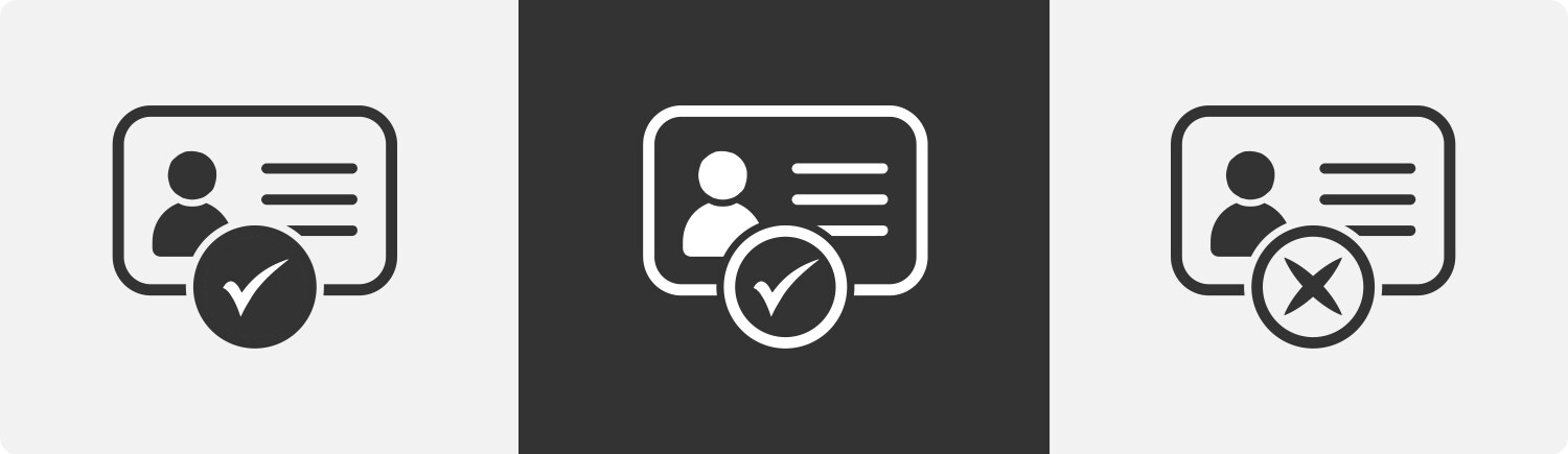 Id card with circle tick Royalty Free Vector Image