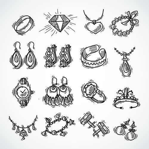 Jewellery outline made Royalty Free Vector Image