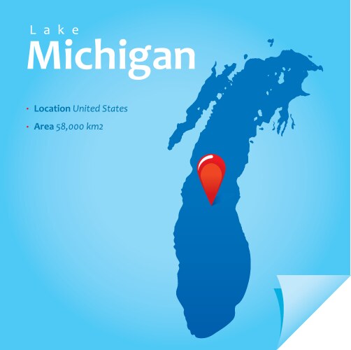 Lake Michigan Map Vector Images (over 300)
