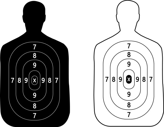 Human target body silhouette for shoot training Vector Image