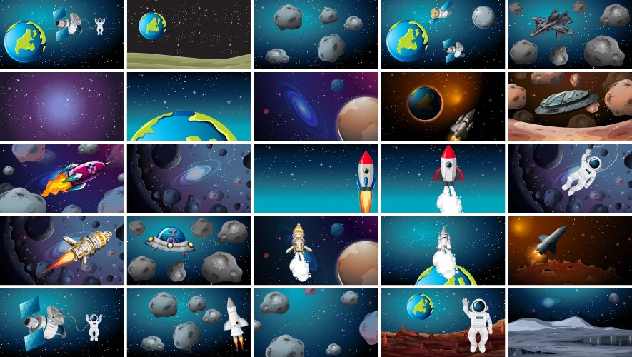 Earth in space scene Royalty Free Vector Image