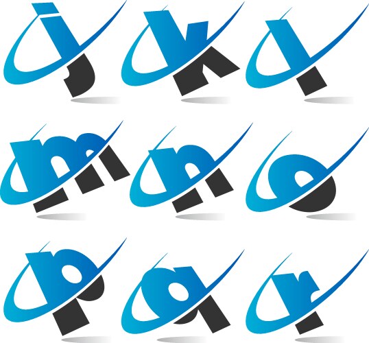 Swoosh bar chart logo icons Royalty Free Vector Image