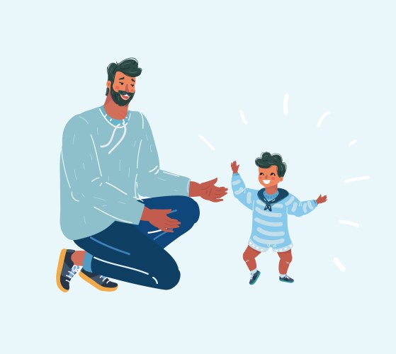 Baby girl cartoon adorable kid learning to walk Vector Image