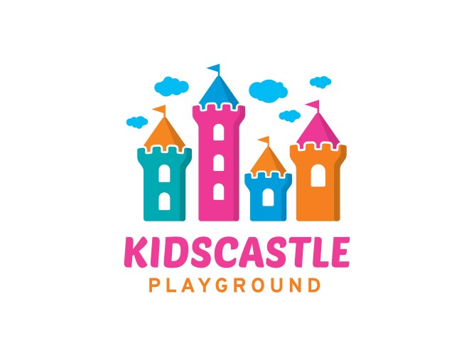 Kids castle logo symbol or icon template Vector Image