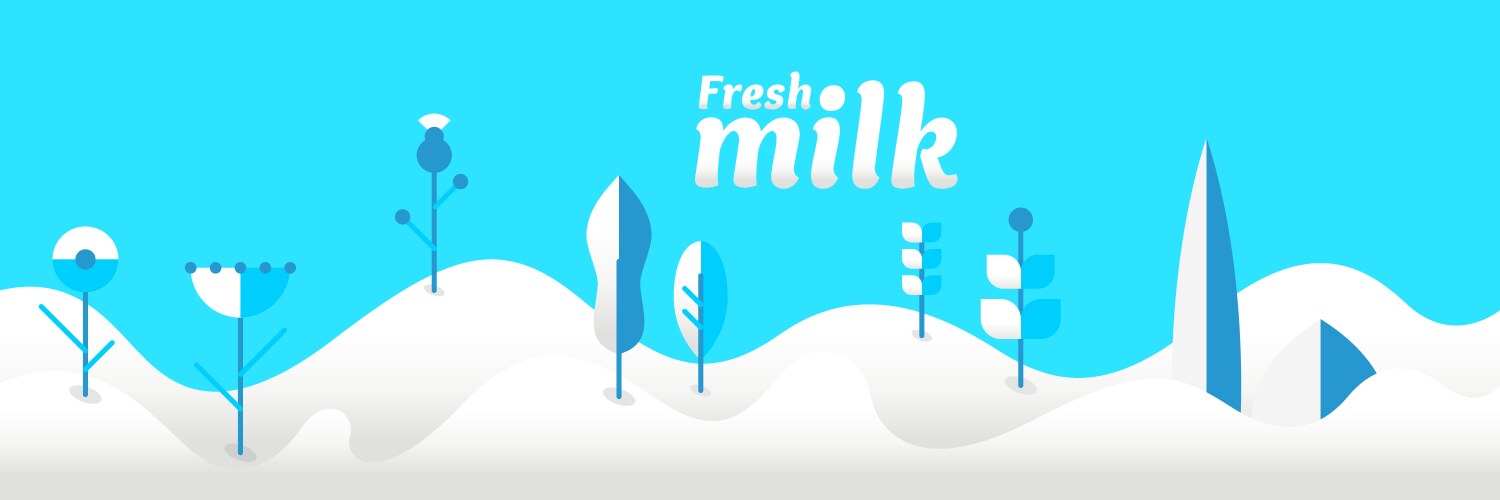 Modern poster fresh milk with splashes on a light Vector Image