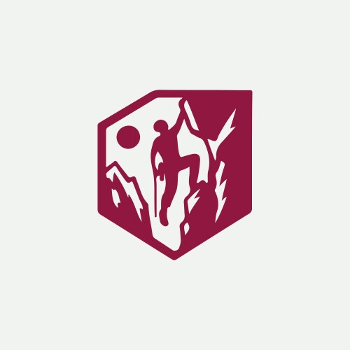 Rock climbing logo Royalty Free Vector Image - VectorStock