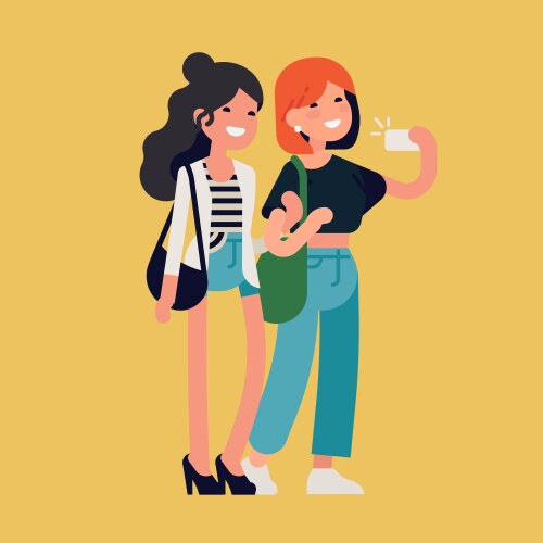 Best friends two woman Vector Images & Graphics for Commercial Use ...