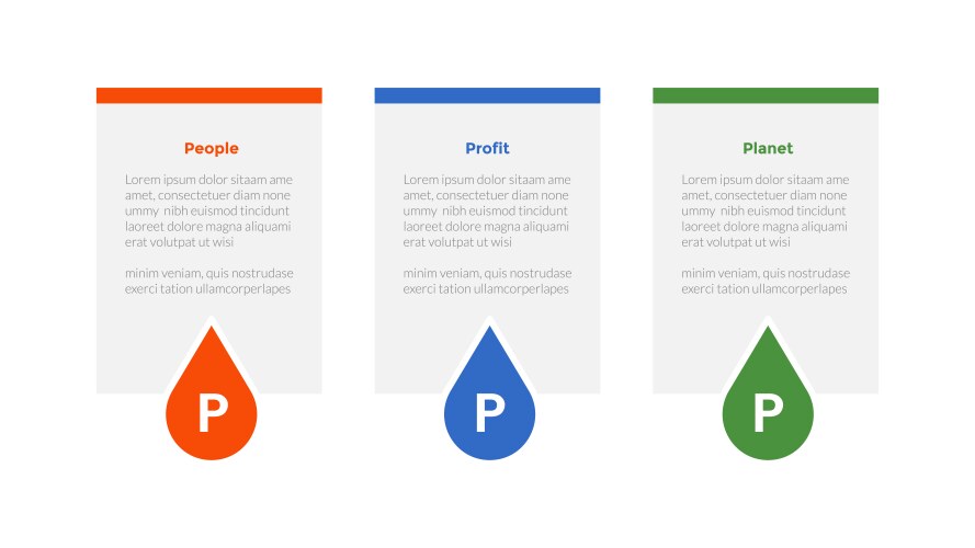 3p sustainability infographics template diagram Vector Image