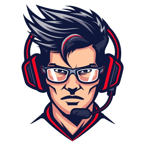 Cyber Gamer Girl Esport Logo Mascot Design Vector Image