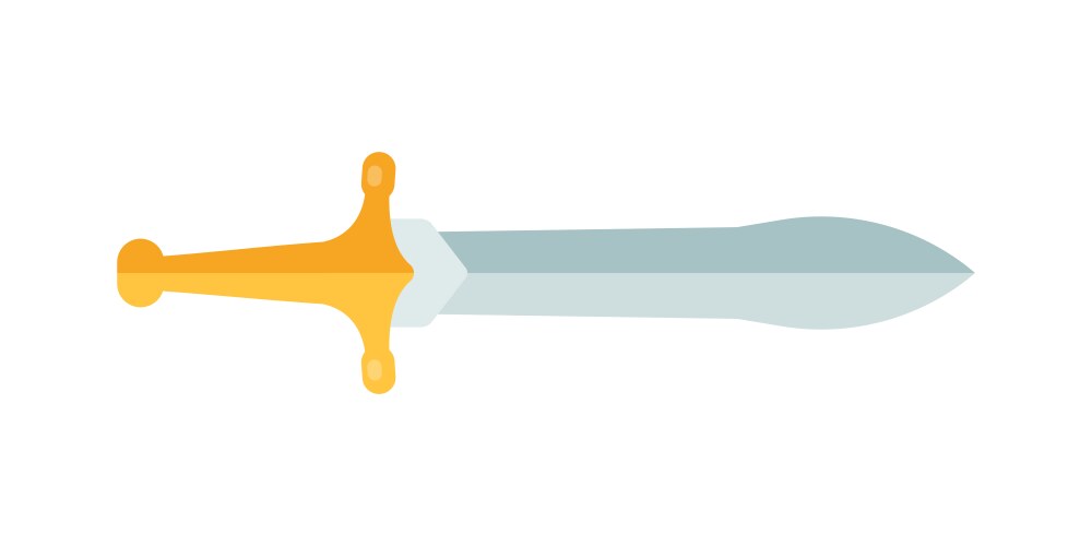 Old medieval sword icon in flat style weapon Vector Image