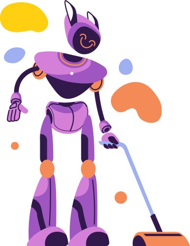 Humanoid robot with raised arms showcasing gears Vector Image