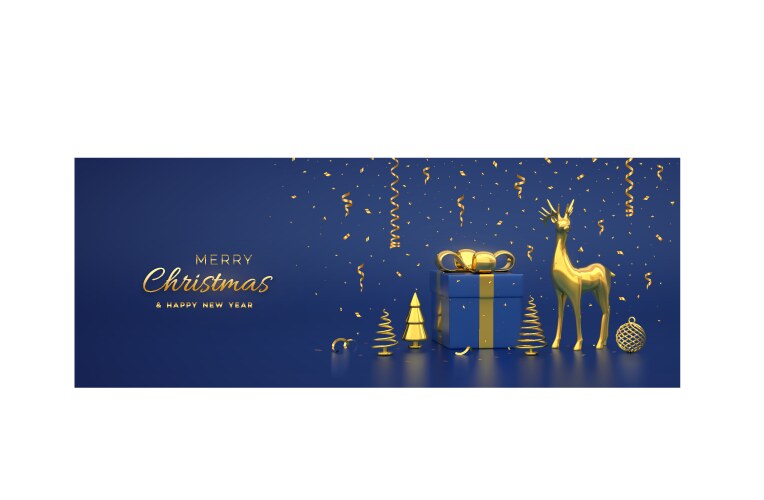 Christmas banner composition from gift boxes with Vector Image