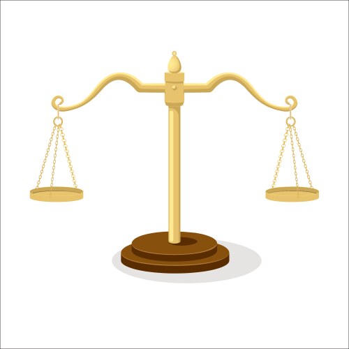Gold classic empty scales Royalty Free Vector Image