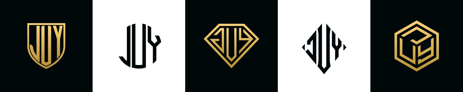 Initial letters joy logo designs bundle Royalty Free Vector