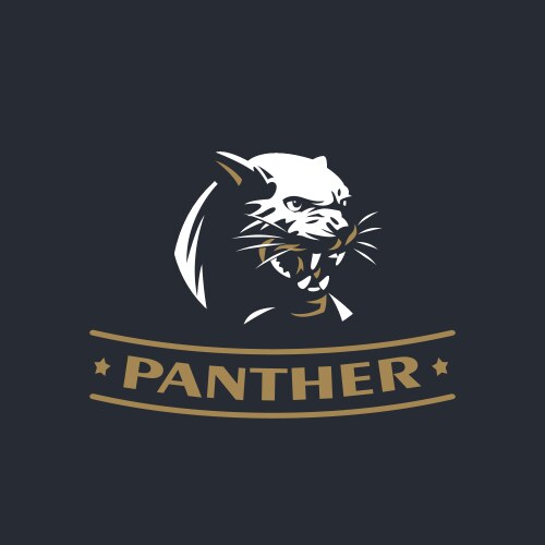 Panther robot mascot logo design Royalty Free Vector Image