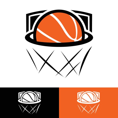 Basketball logo design Royalty Free Vector Image